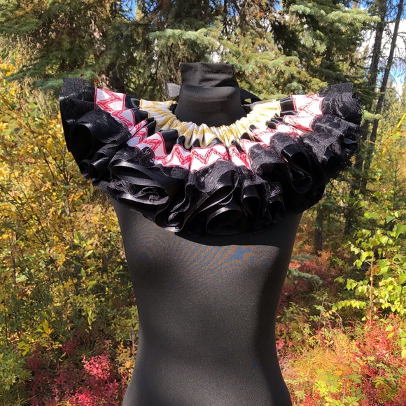 Handmade | Other | New Elizabethan Style Costume Ruff Red Black Yellow ...